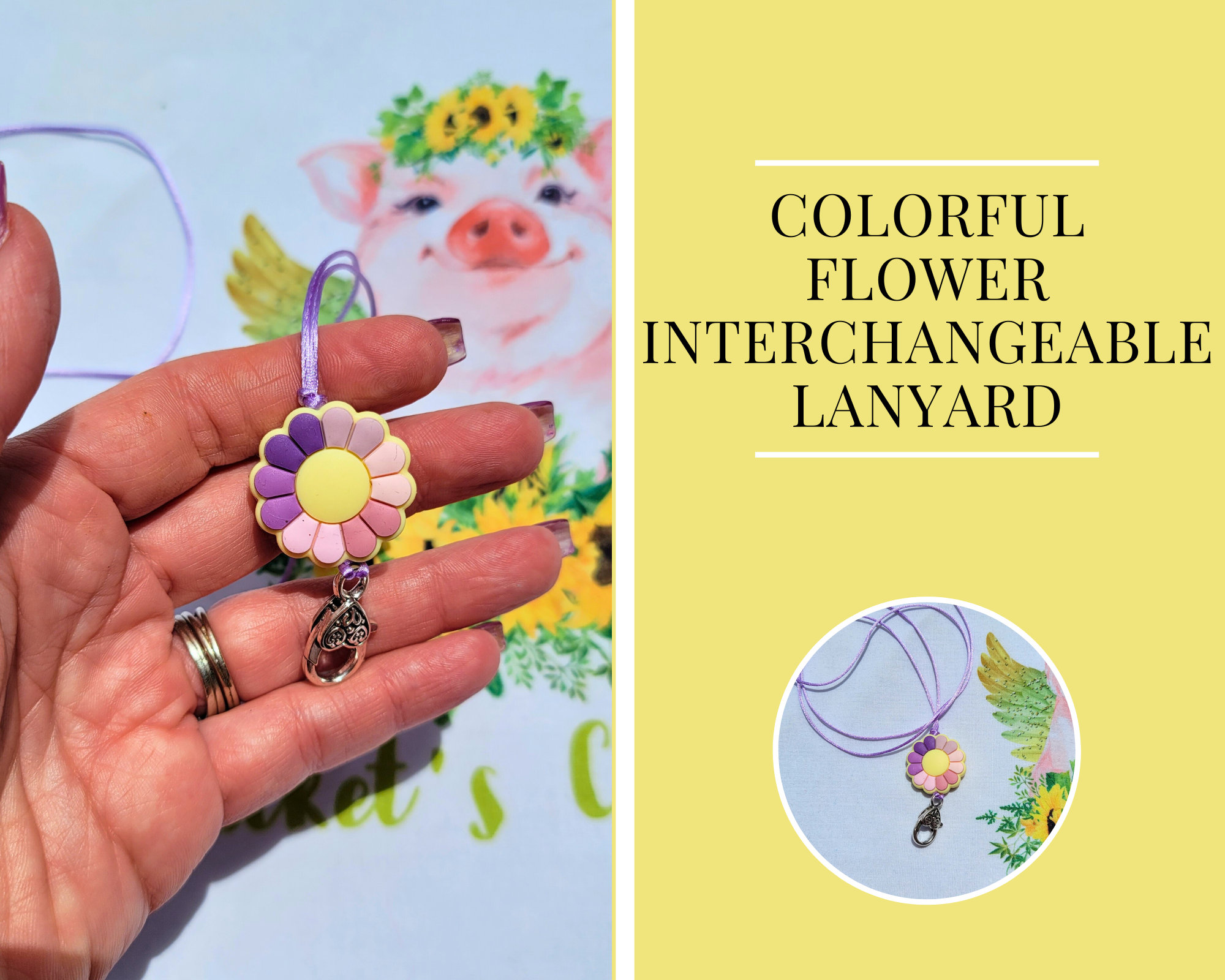 Colorful Flower Interchangeable Lanyard - Etsy