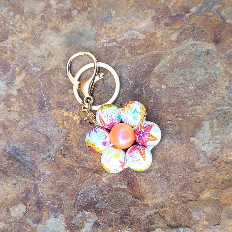 Flower Beaded Keychains - Etsy