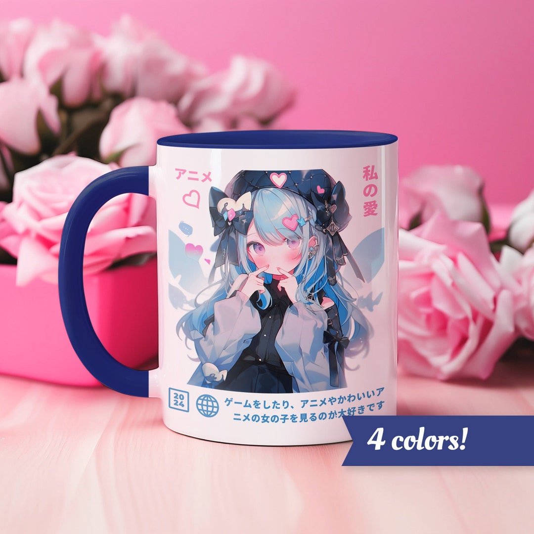 Anime Girl Mug, Anime Mug Kawaii, Anime Mug, Kawaii Mug, Anime Merch ...