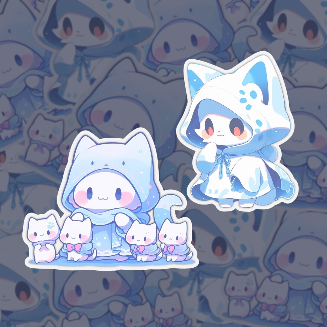 Cute Ghost Sticker, Cat Ghost, Ghost Sticker, Cute Cat Stickers, Cat ...