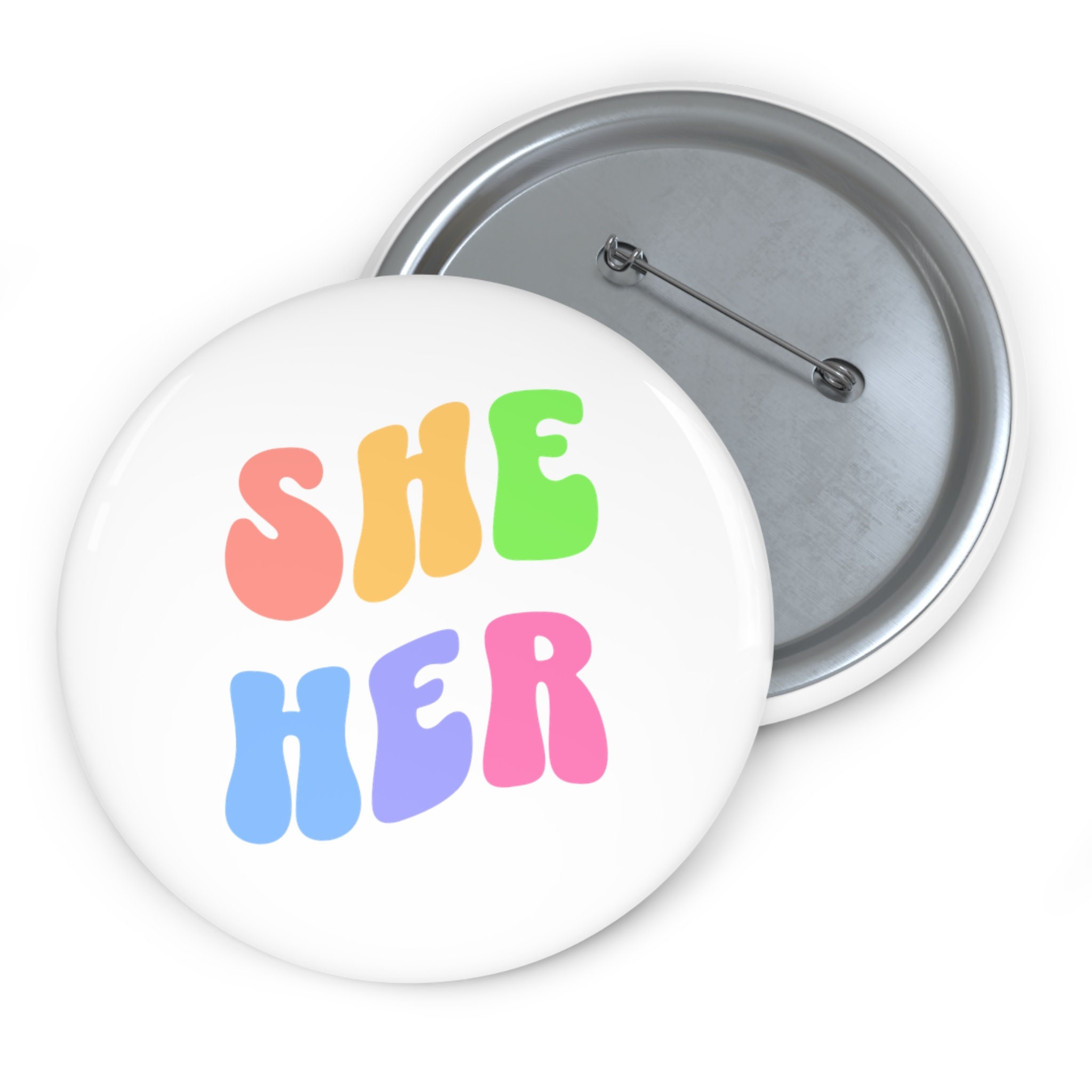 Pronoun Pins Pronoun Buttons Pronoun Badge Gender Neutral Etsy