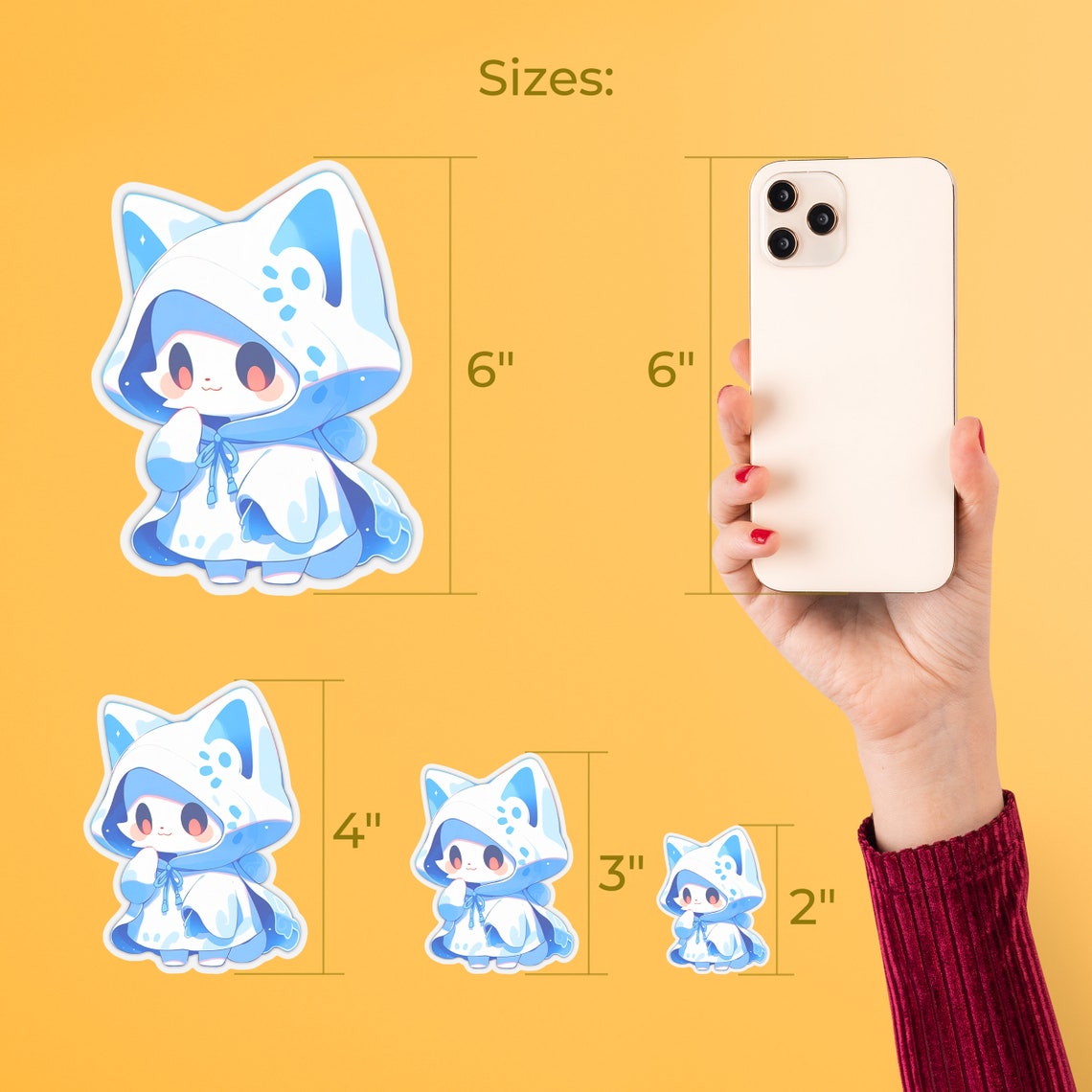 Cute Ghost Sticker Cat Ghost Ghost Sticker Cute Cat - Etsy