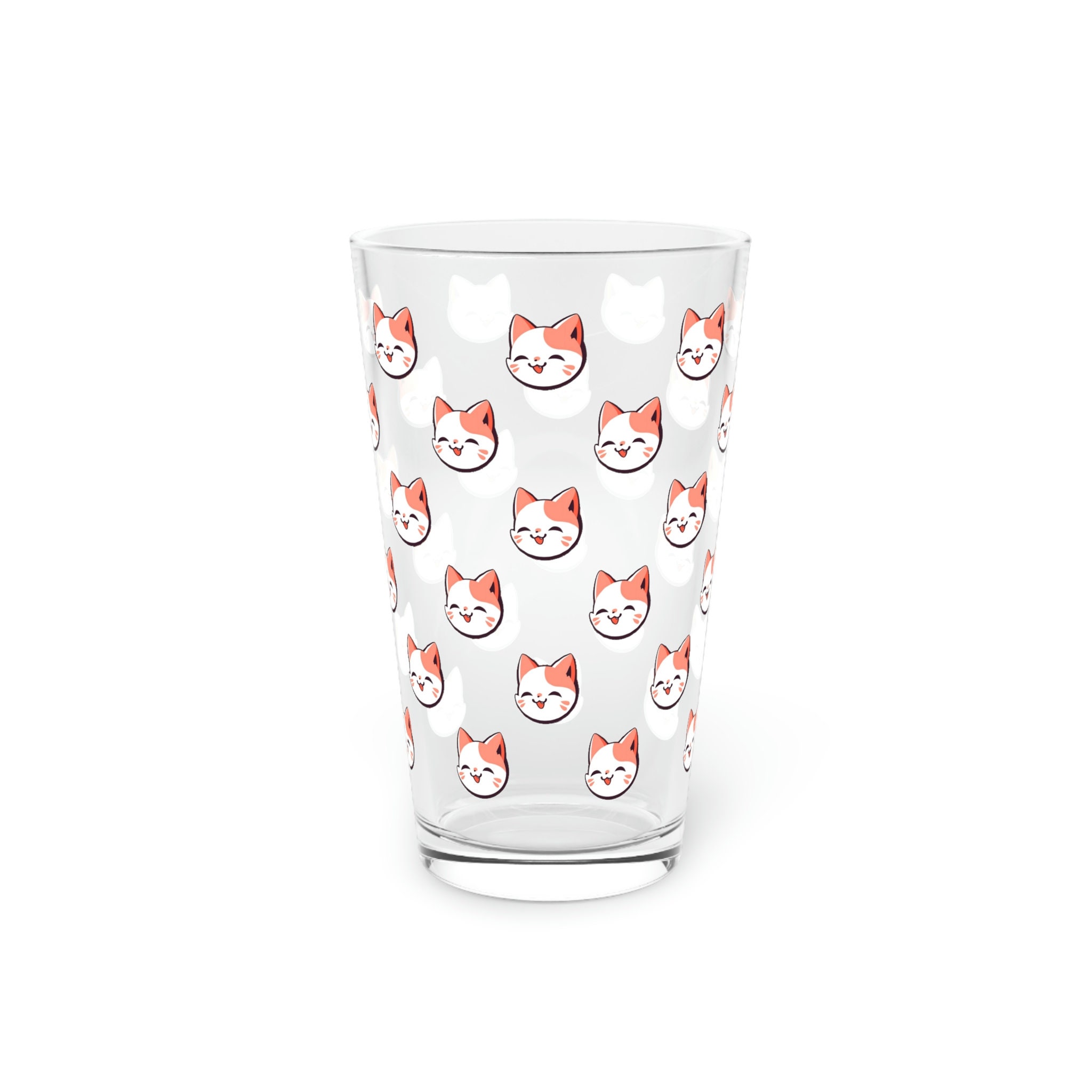 Cute Glass Cup Aesthetic Cups Cat Glass Cup Ice Coffee - Etsy