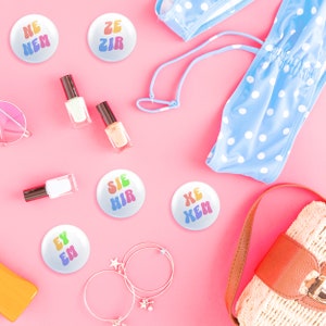 Pronoun Pin, Pronoun Buttons, Pronoun Badge, Gender Neutral ...