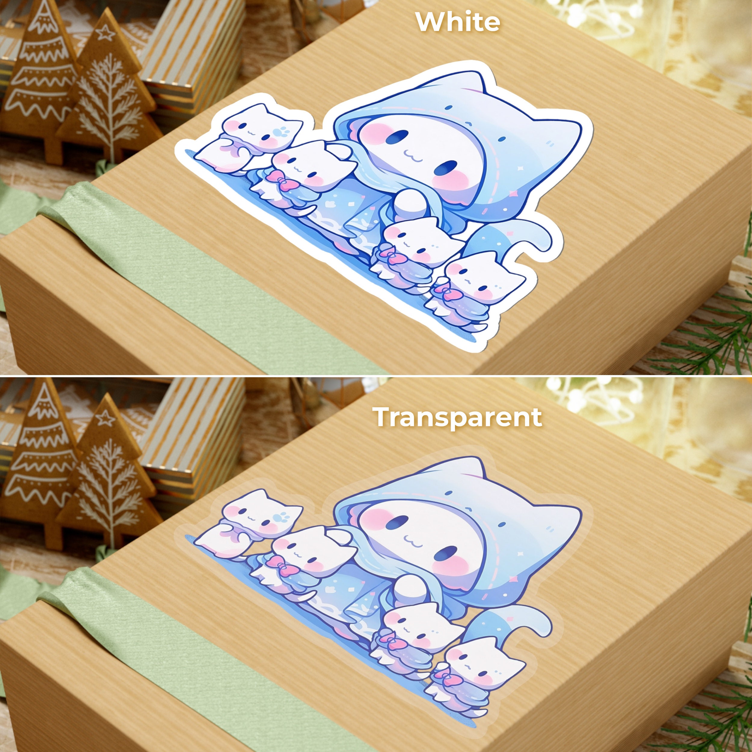 Cute Ghost Sticker, Cat Ghost, Ghost Sticker, Cute Cat Stickers, Cat ...
