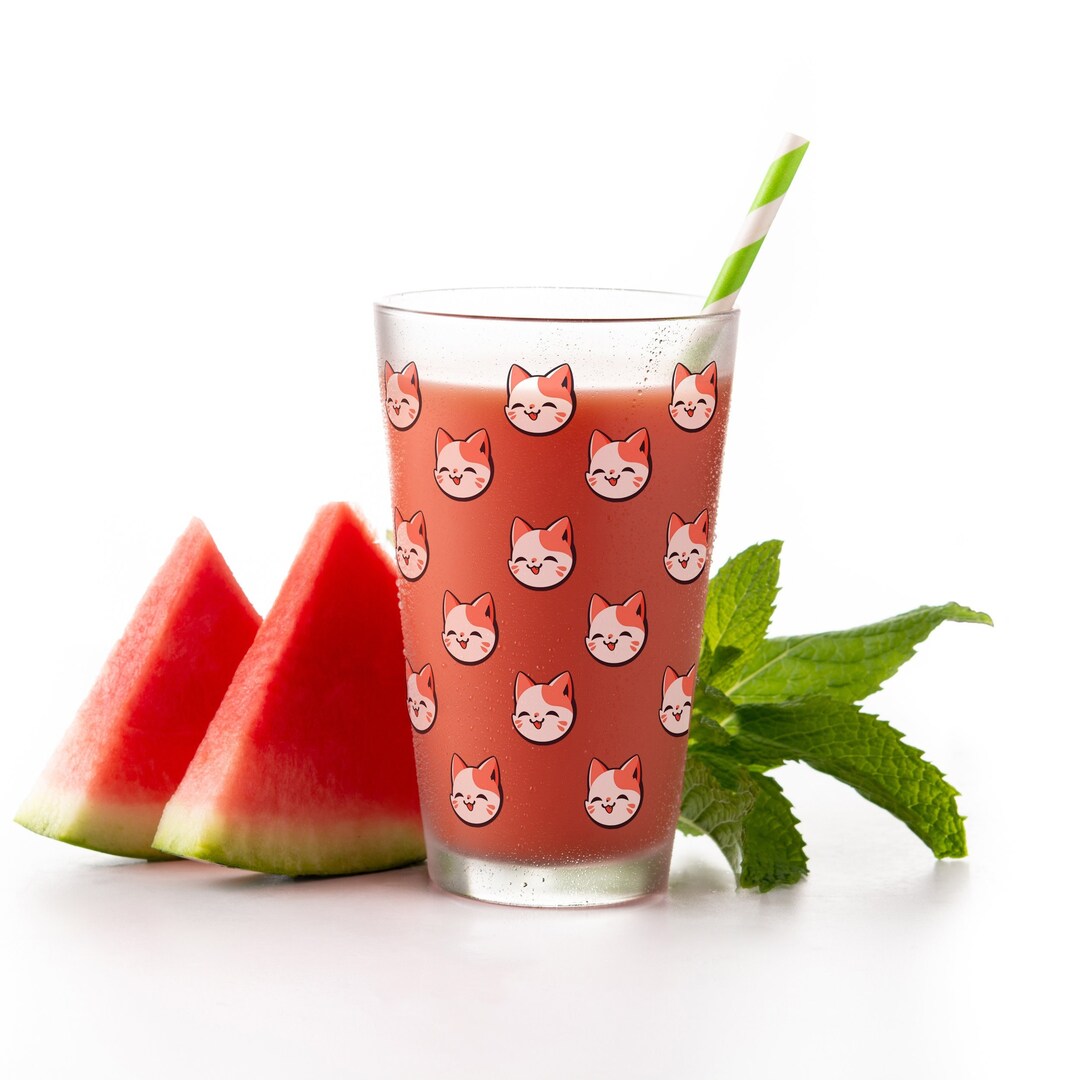 Cute Glass Cup, Aesthetic Cups, Cat Glass Cup, Ice Coffee Glass, Glass ...