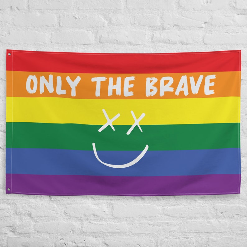 LGBTQIA+ Rainbow Pride Only the Brave Flag Louis Tomlinson X Smiley ...