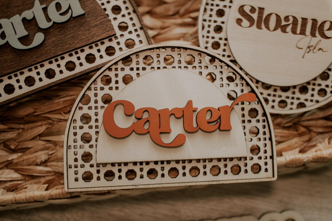 Custom Rattan Name Sign – Personalized Baby Name Wall Decor | Nursery ...