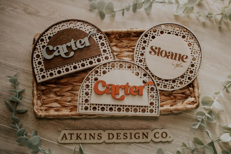 Custom Rattan Name Sign – Personalized Baby Name Wall Decor | Nursery ...