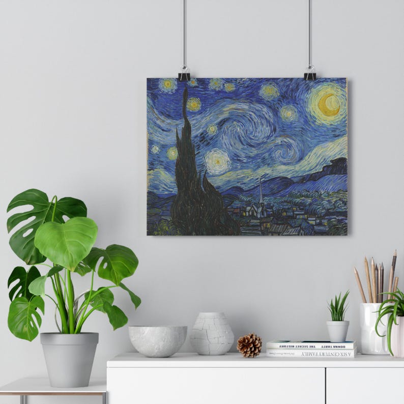 The Starry Night by Vincent Van Gogh, Starry Night Giclée Print Wall ...