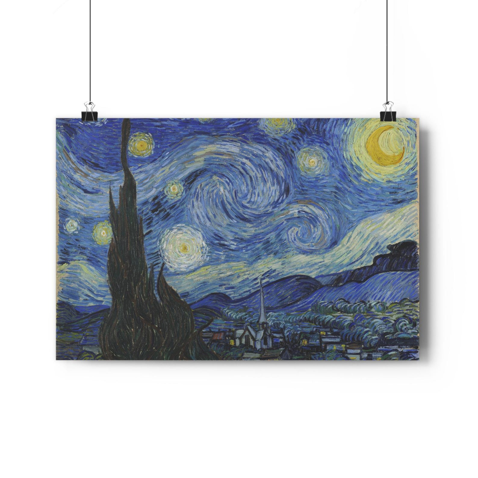 The Starry Night by Vincent Van Gogh, Starry Night Giclée Print Wall ...