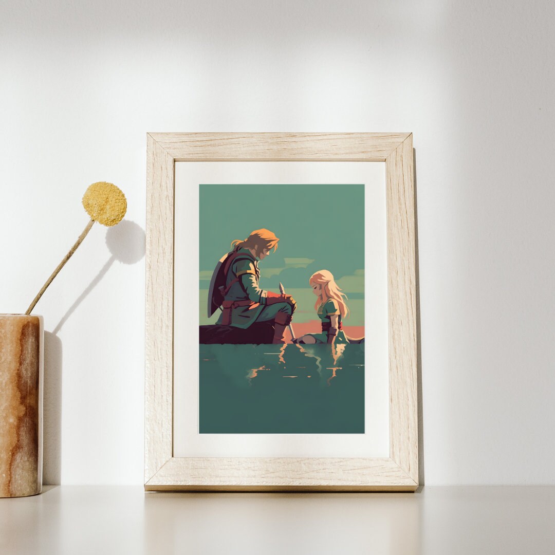 The Legend of Zelda - Tears of the Kingdom, Link and Zelda, Digital Art ...