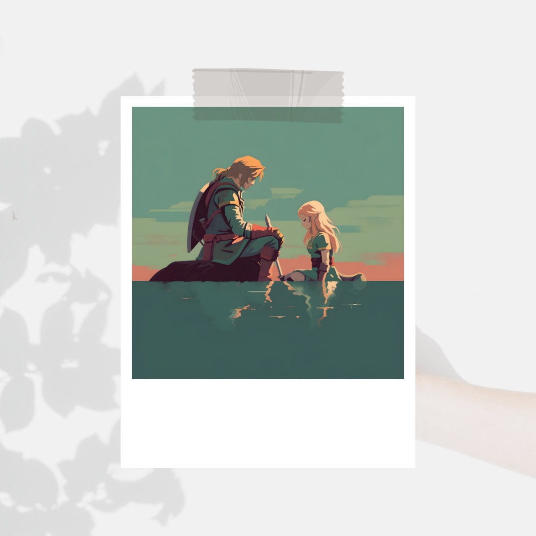 The Legend of Zelda - Tears of the Kingdom, Link and Zelda, Digital Art ...