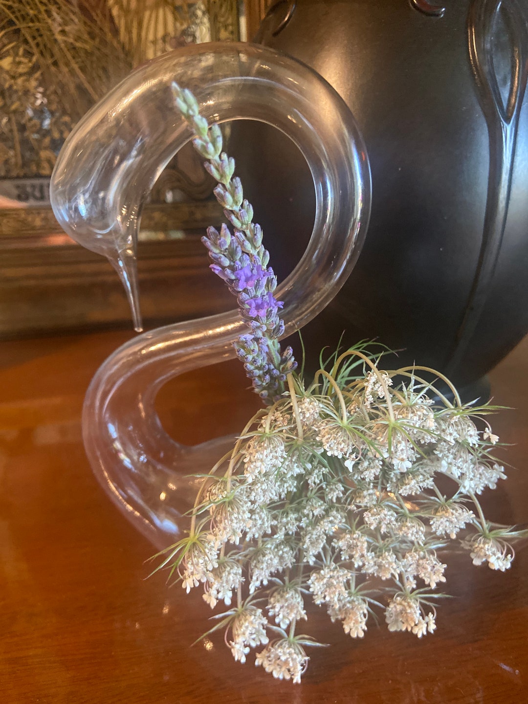 Blown Glass | Vintage | Swan | Bud Vase | Plant Starter | Romantic ...