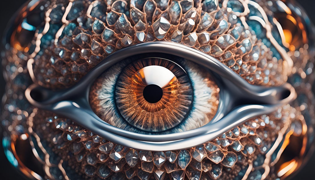 8K Poster Crystal Eye High Detail AI Art Solfeggio Healing Poster ...