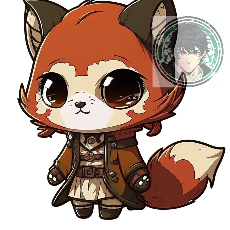 Paquete de imágenes prediseñadas Chibi Red Panda Warrior - Etsy México