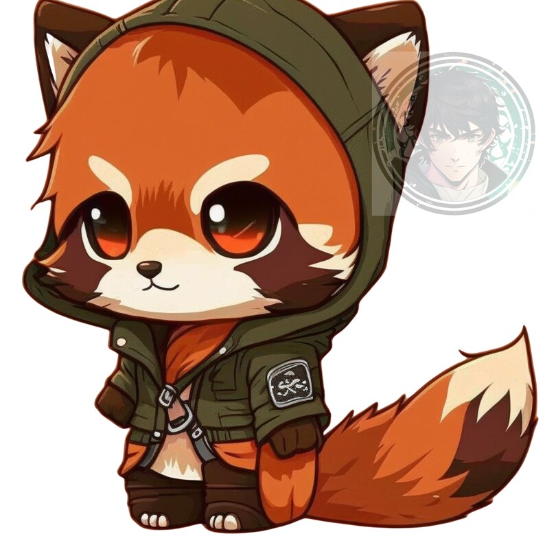 Paquete de imágenes prediseñadas Chibi Red Panda Warrior - Etsy México