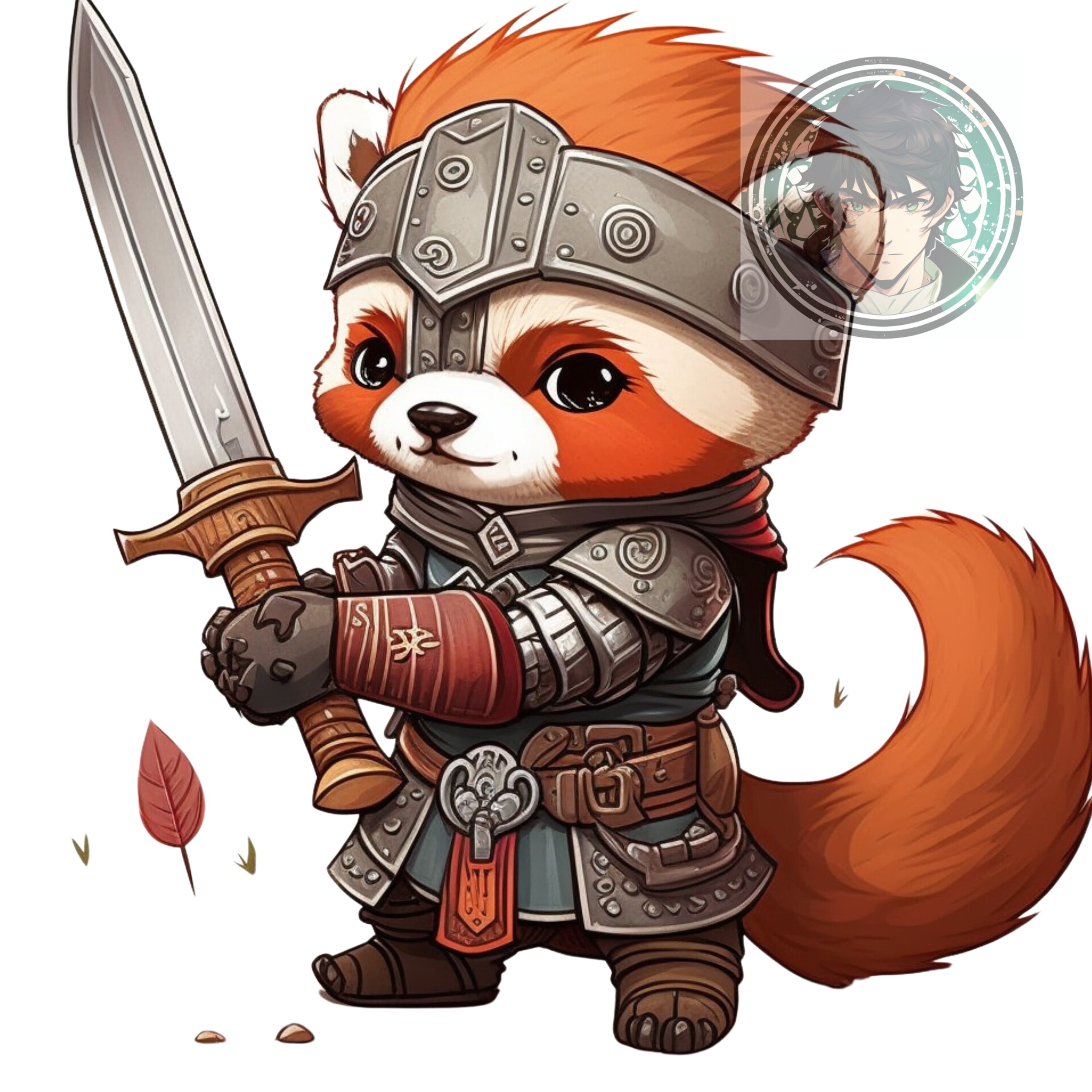 Chibi Red Panda Warrior Clipart Pack - Etsy UK