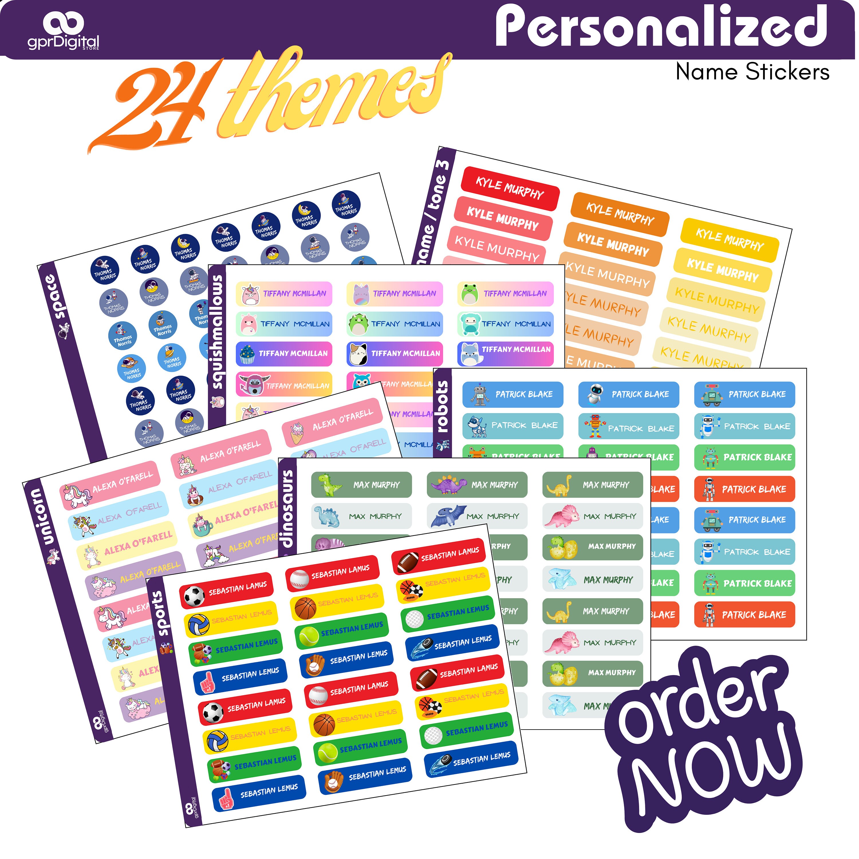 Kids Name Stickers Personalized Name Labels for Kids - Etsy