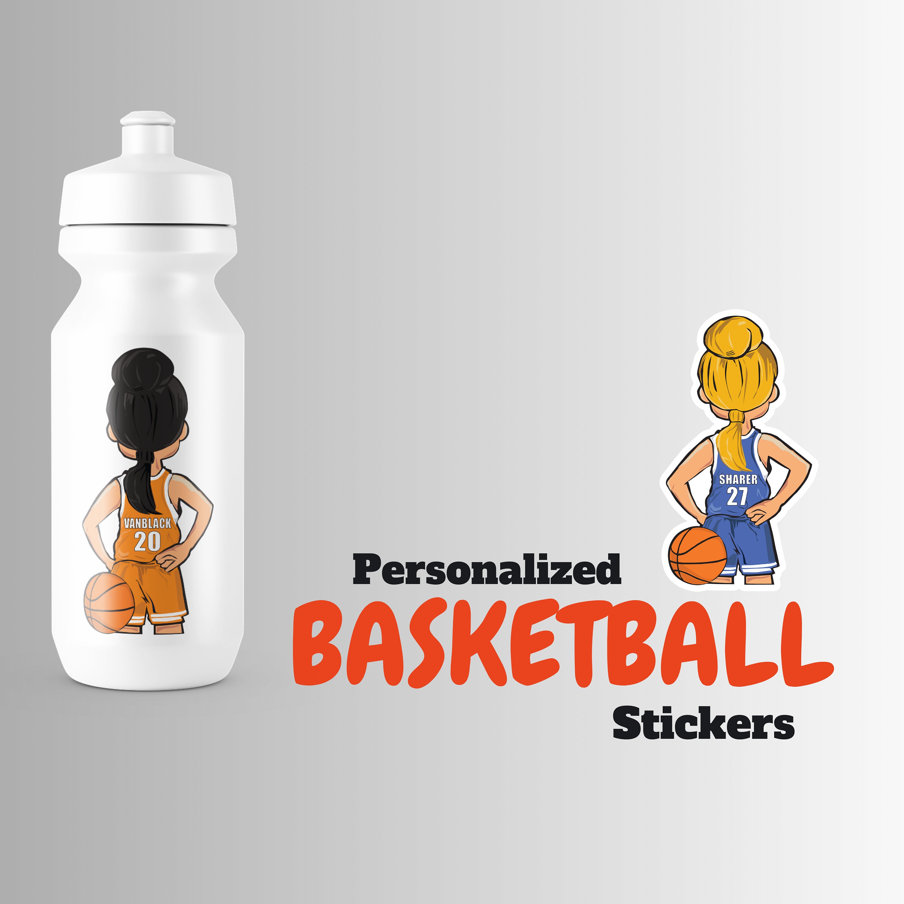Girl Basketball, Personalized Basketball Stickers, Custom Decals ...