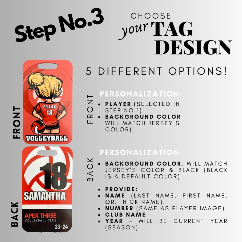 Sport Team Bag Tag, Personalized Volleyball Team Tag, Backpack Tags ...