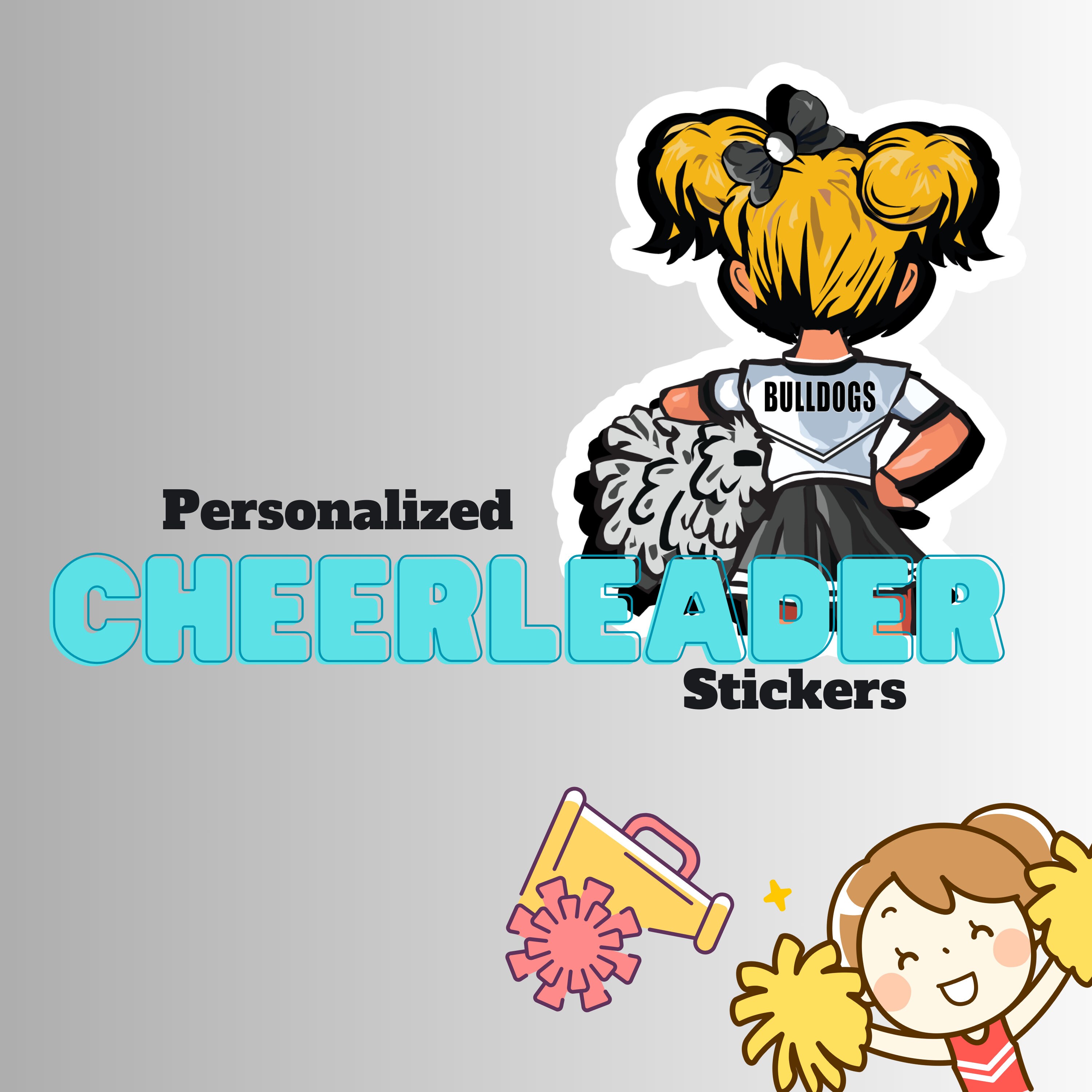Personalized Cheerleader Stickers Custom Decals Girls - Etsy