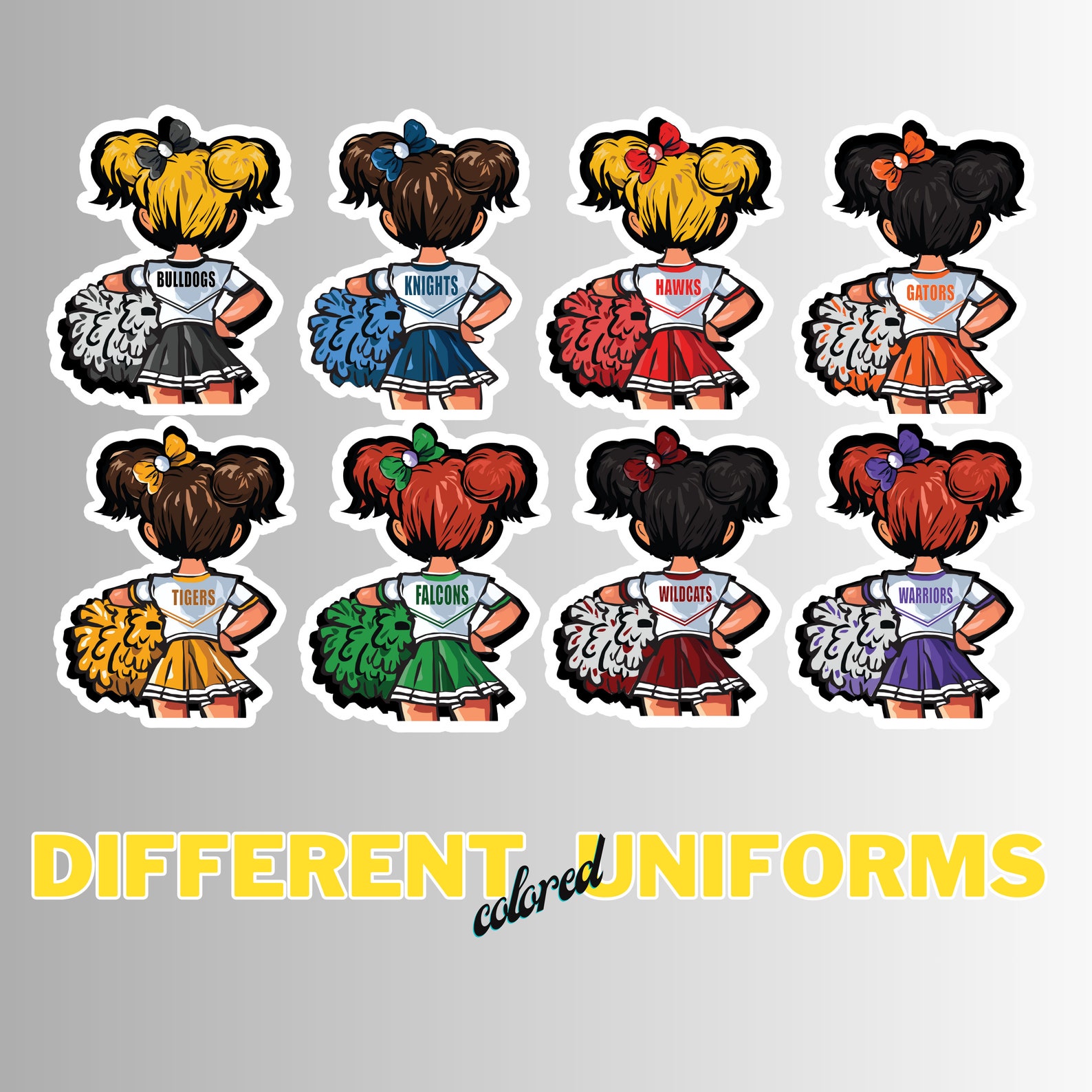 Personalized Cheerleader Stickers, Custom Decals, Girls Cheerleader ...