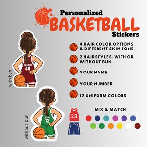 Girl Basketball, Personalized Basketball Stickers, Custom Decals ...