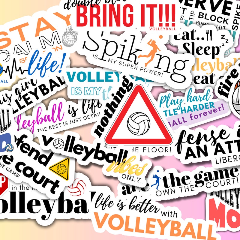 Volleyball Stickers - Etsy