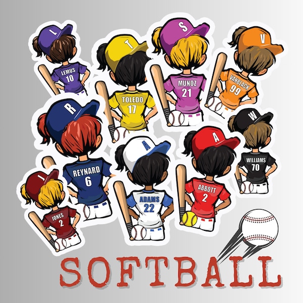 Softball Sticker - Etsy