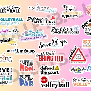 Volleyball Phrase Stickers, Water Resistant Vinyl Decals, Laptop Decals ...