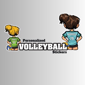 Personalized Volleyball Stickers, Custom Decals, Girls Volleyball, Team ...