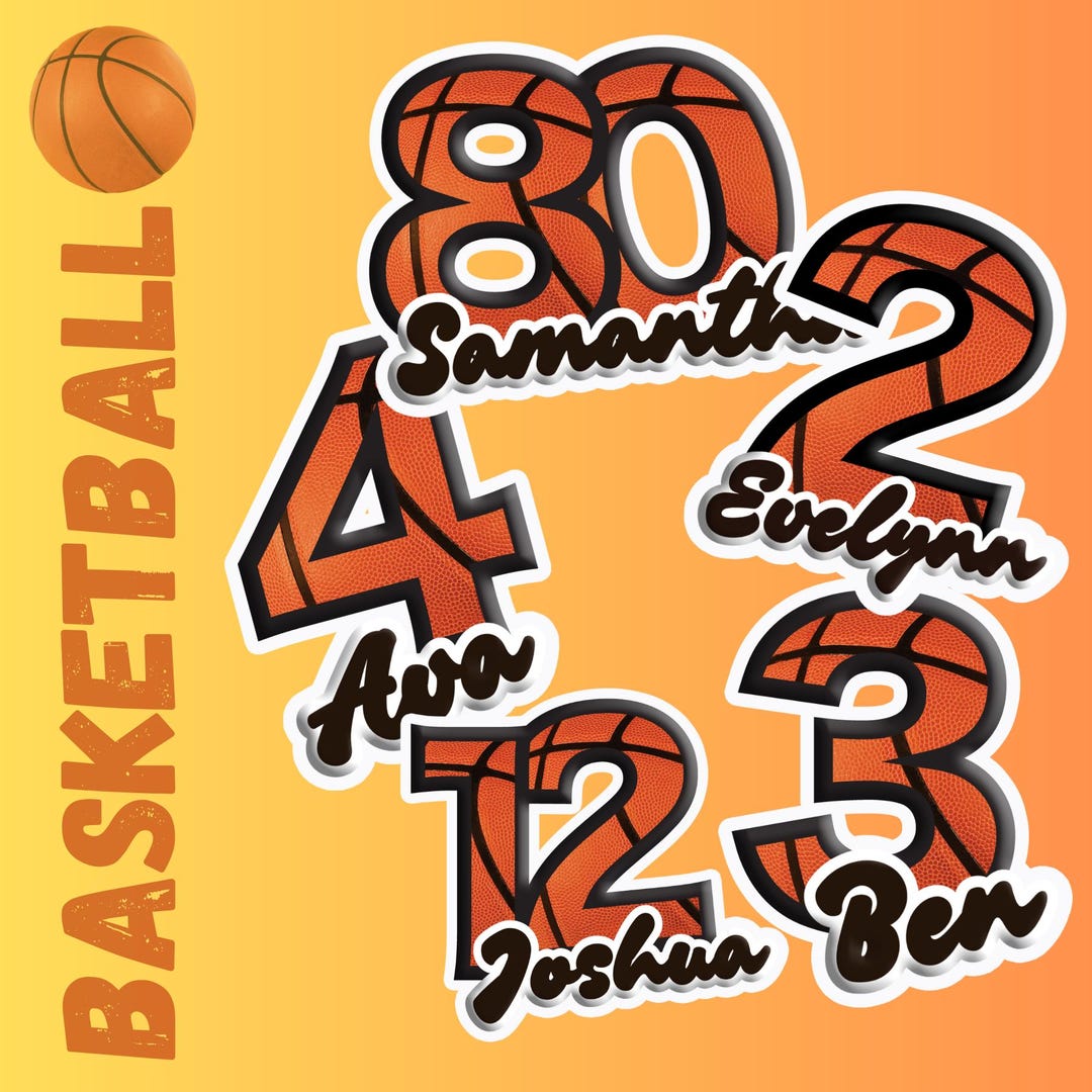 Personalized Basketball Stickers, Custom Name & Number Decals - Etsy