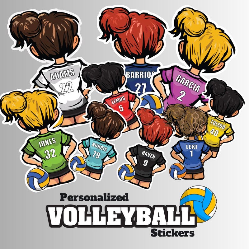 Volleyball Stickers - Etsy