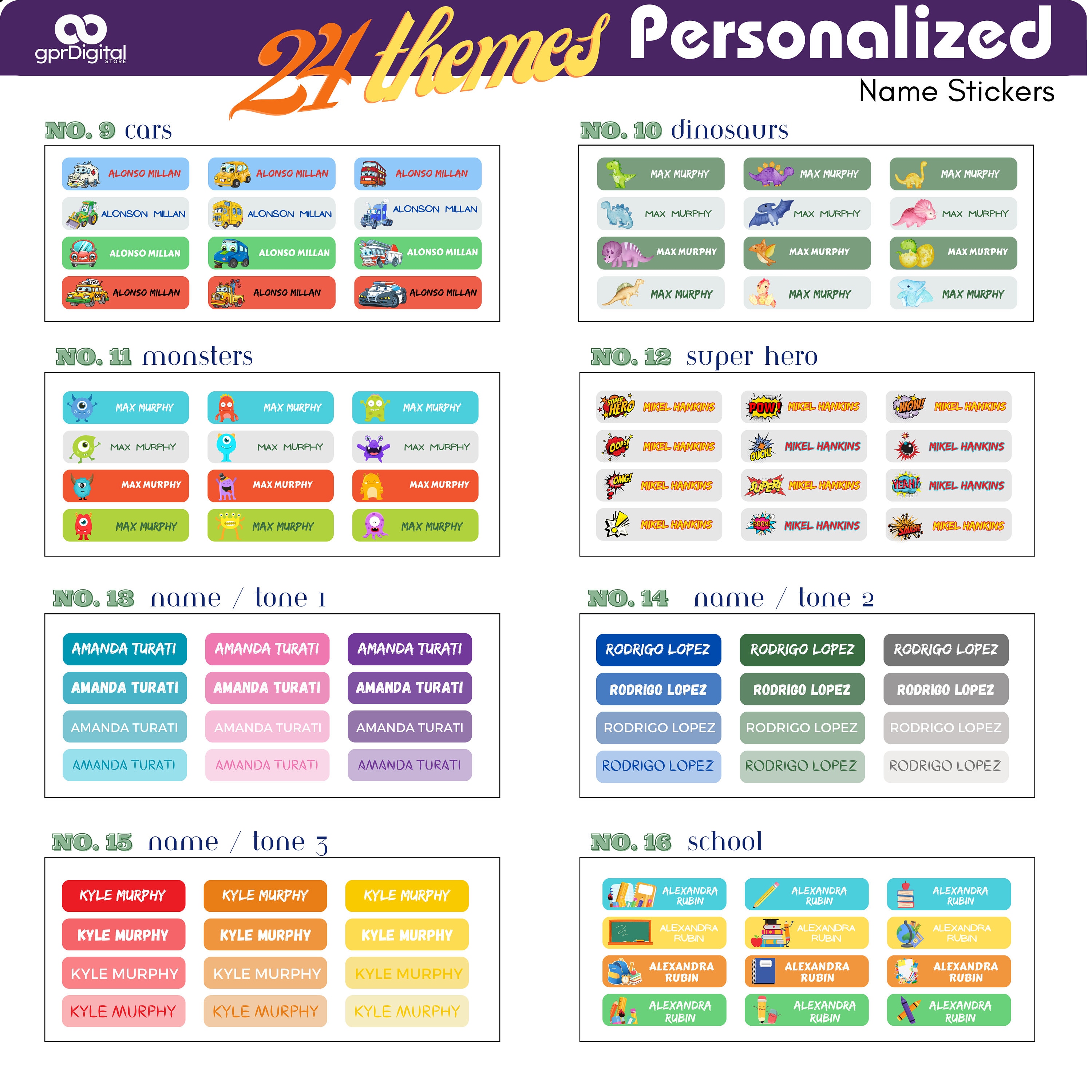 Kids Name Stickers Personalized Name Labels for Kids - Etsy