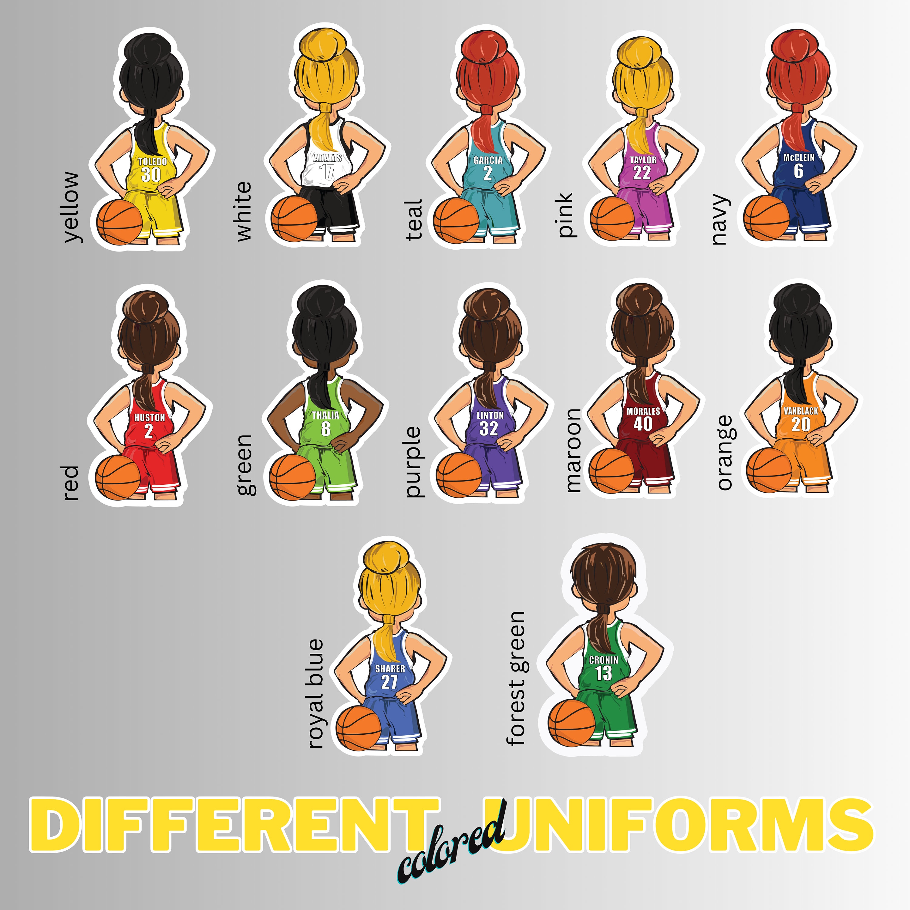 Girl Basketball, Personalized Basketball Stickers, Custom Decals ...