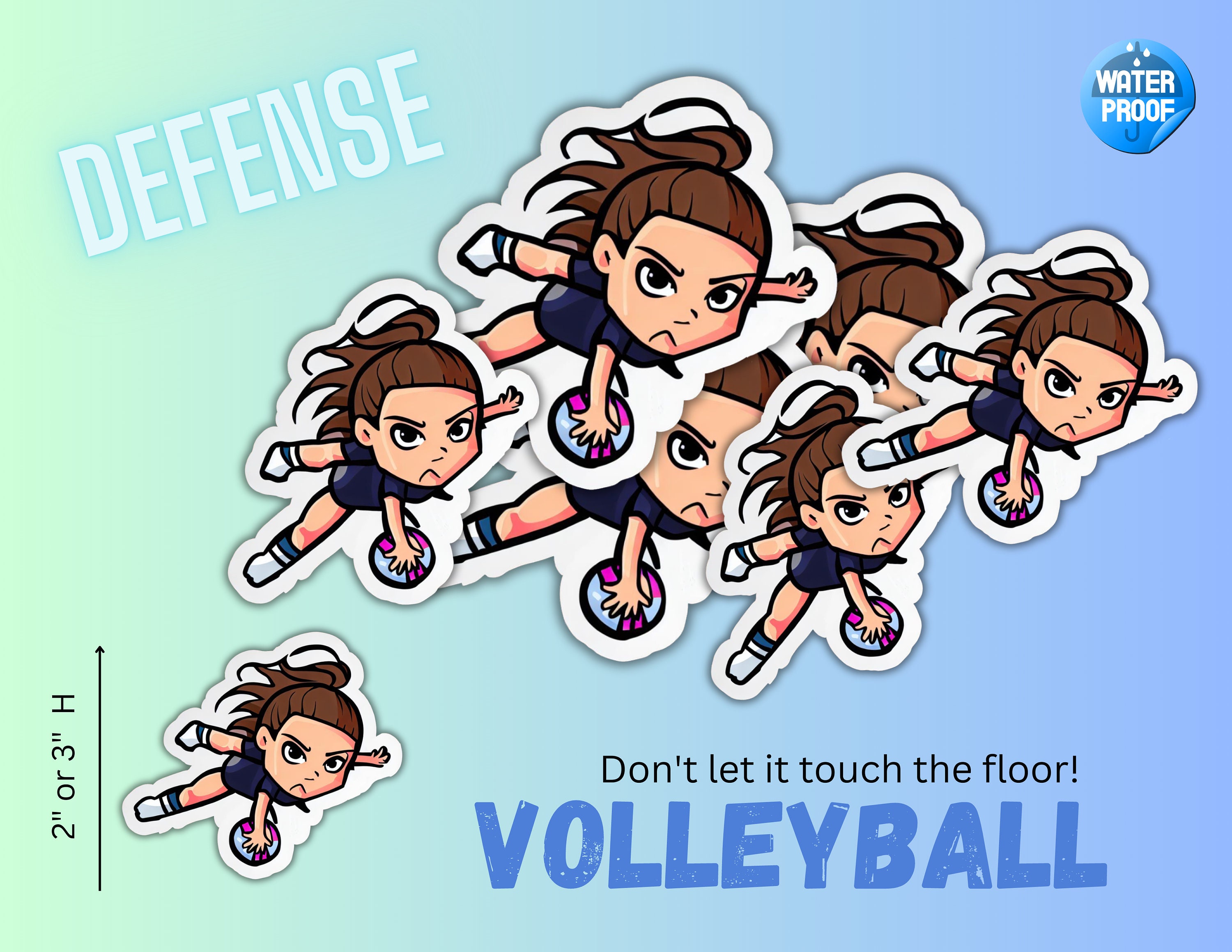 Volleyball Stickers, Libero, Stickers, Waterproof Stickers, Water ...