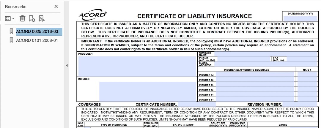 Fillable ACORD Form Templates in PDF Form Format for - Etsy Australia Fillable ACORD Form Templates in PDF Form Format for - Etsy Australia