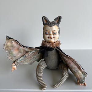 Vampire Art Doll, Creepy Cute Bat, Gothic Plush, Bat Stuffed Animal ...
