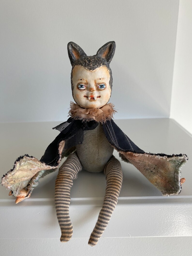 Vampire Art Doll, Creepy Cute Bat, Gothic Plush, Bat Stuffed Animal ...