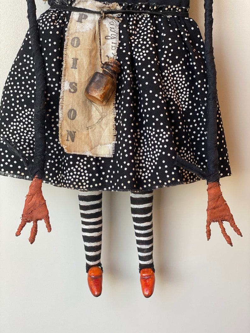 Handmade Primitive Pumpkin Fabric Toy. Creepy Cute Head Doll, Autumn ...