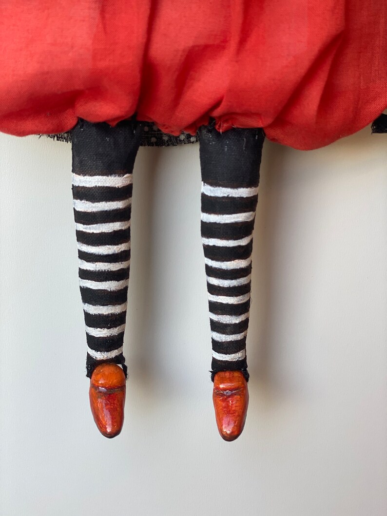 Handmade Primitive Pumpkin Fabric Toy. Creepy Cute Head Doll, Autumn ...