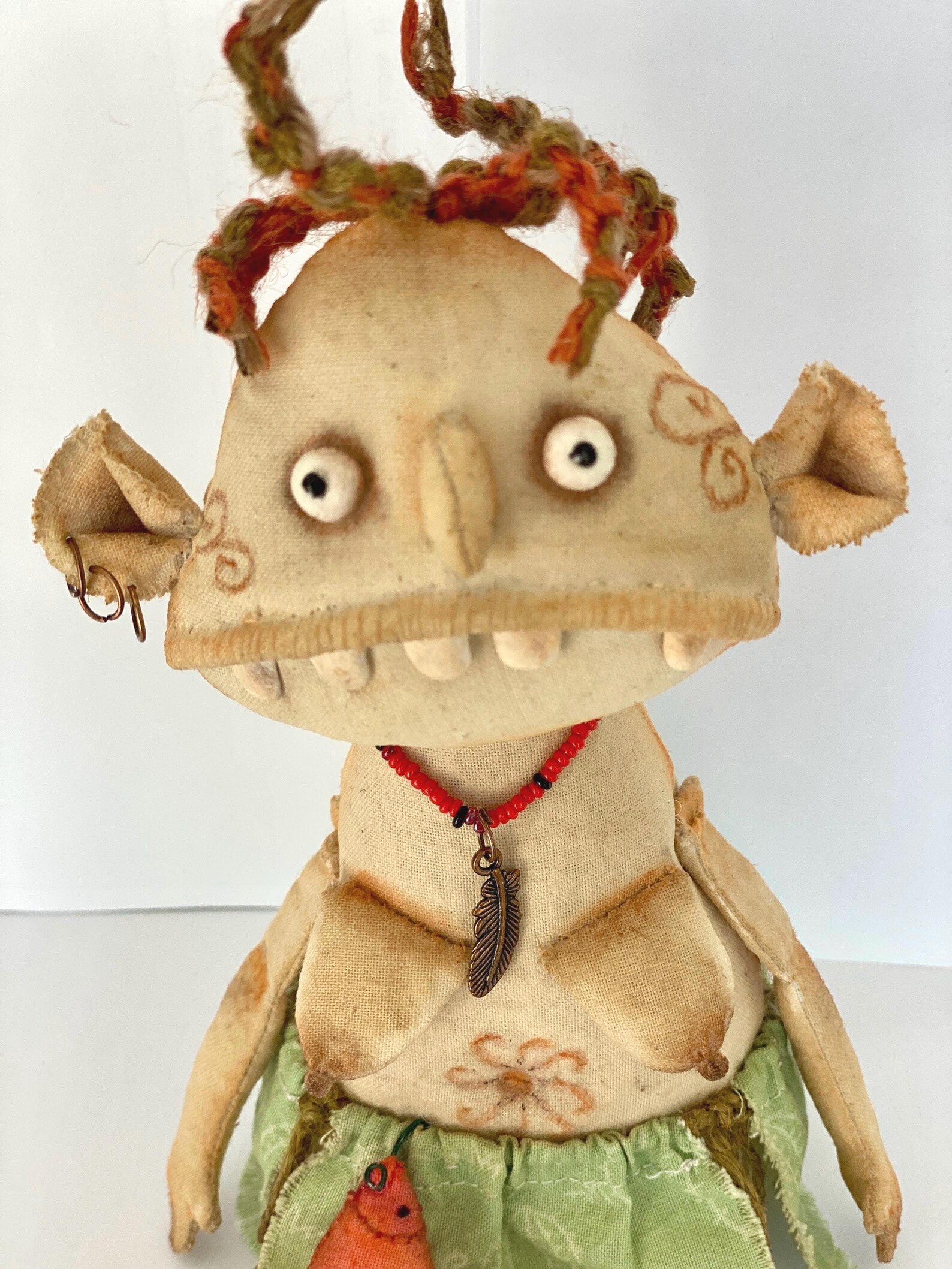 Handmade Spooky Toy.folk Art Fabric Toy.aboriginal and Tribal Doll ...