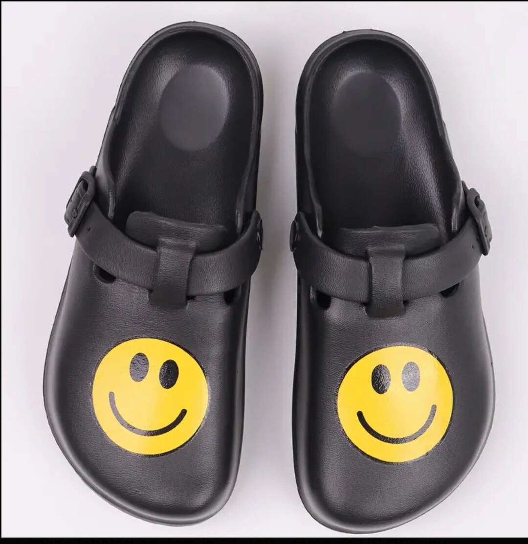 Unisex Smiley Emoji Prints Comfortable Adjustable Buckle Clogs - Etsy