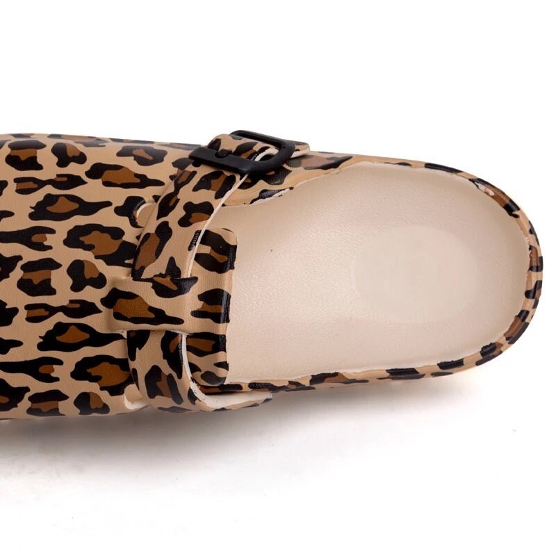 Leopard Skin Print Comfortable Adjustable Buckle Clogs - Etsy