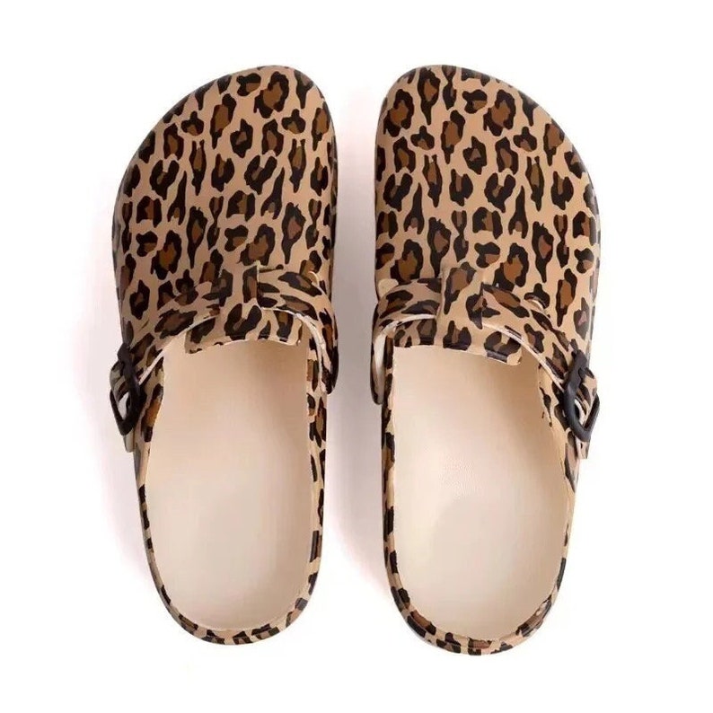 Leopard Skin Print Comfortable Adjustable Buckle Clogs - Etsy