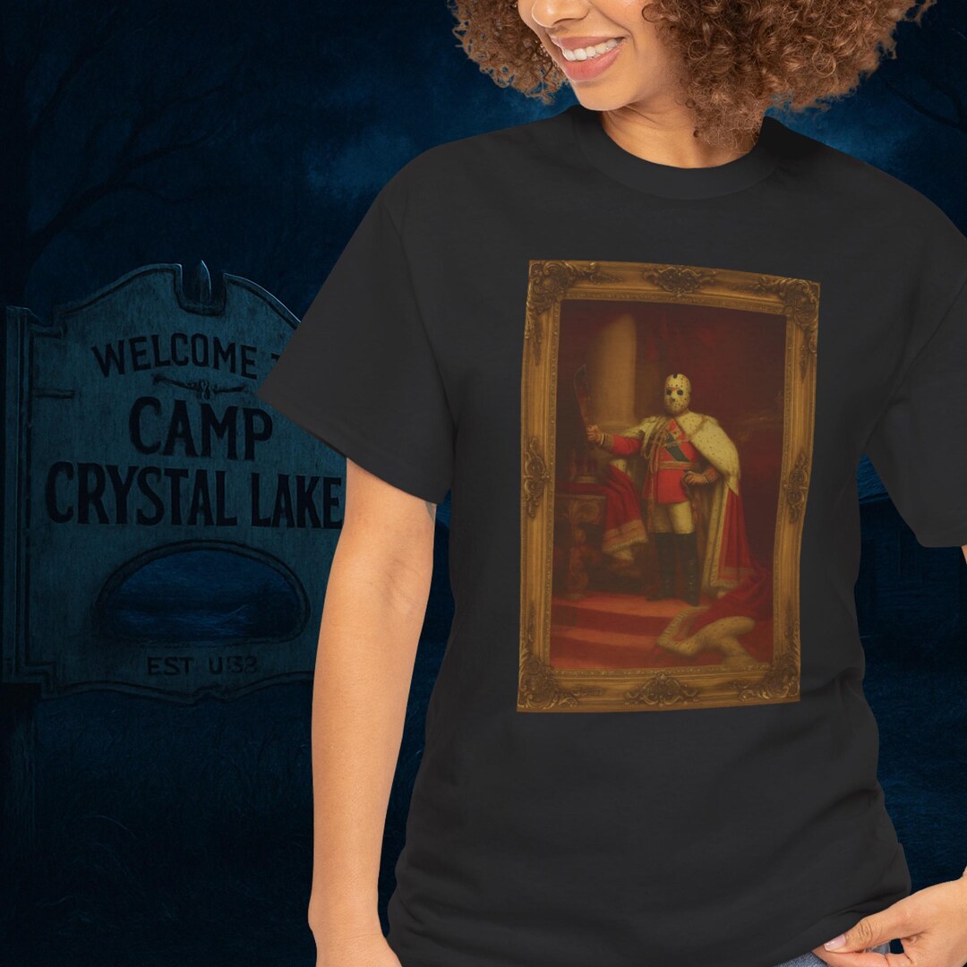Jason Royal Portrait Shirt, Horror Art Mashup, Funny Halloween Shirt ...