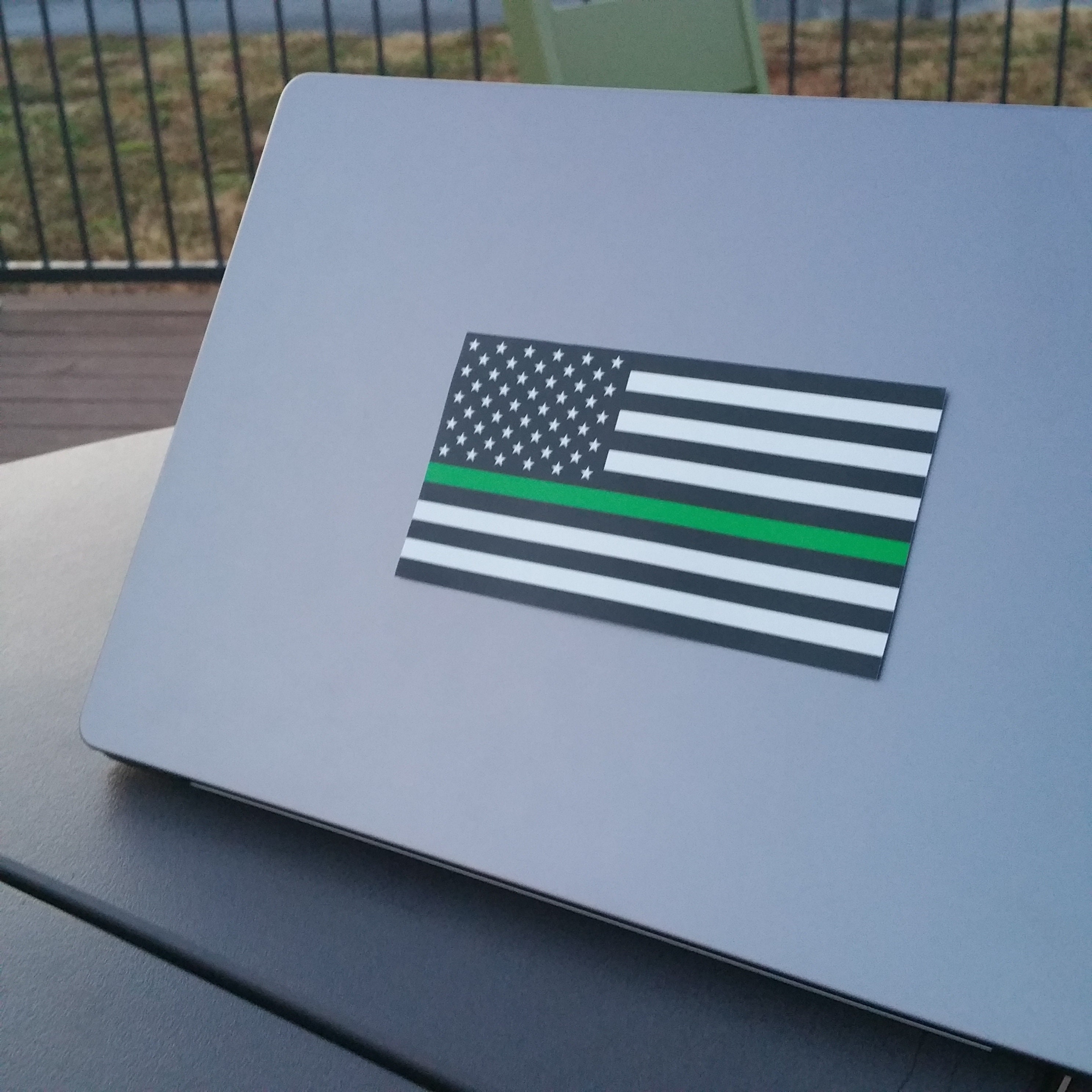 Thin Green Line American Flag Vinyl Decal - Military, Patriotic Sticker ...