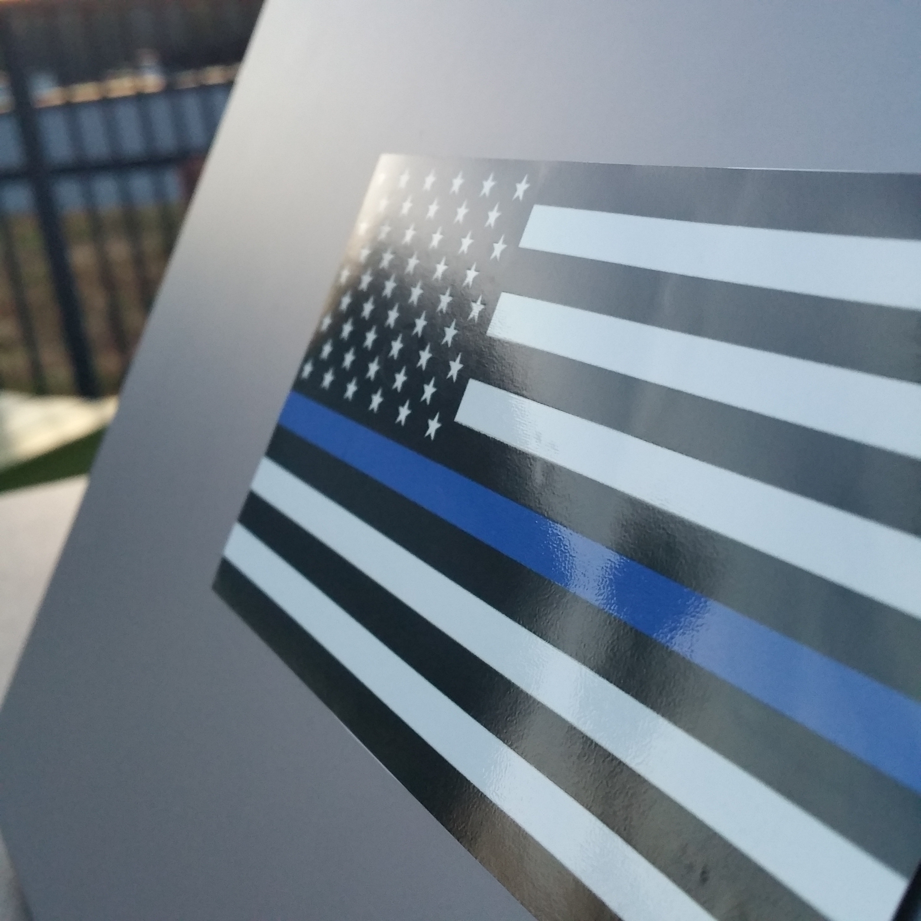 Thin Blue Line American Flag Vinyl Decal for Cars, Trucks, Laptop ...