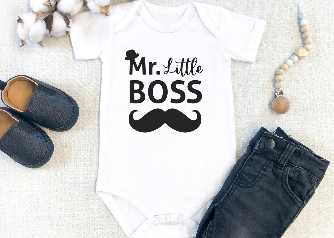 Mr. Little Boss Baby Bodysuit, Cute Baby Boy Shirt, Baby Clothes for ...